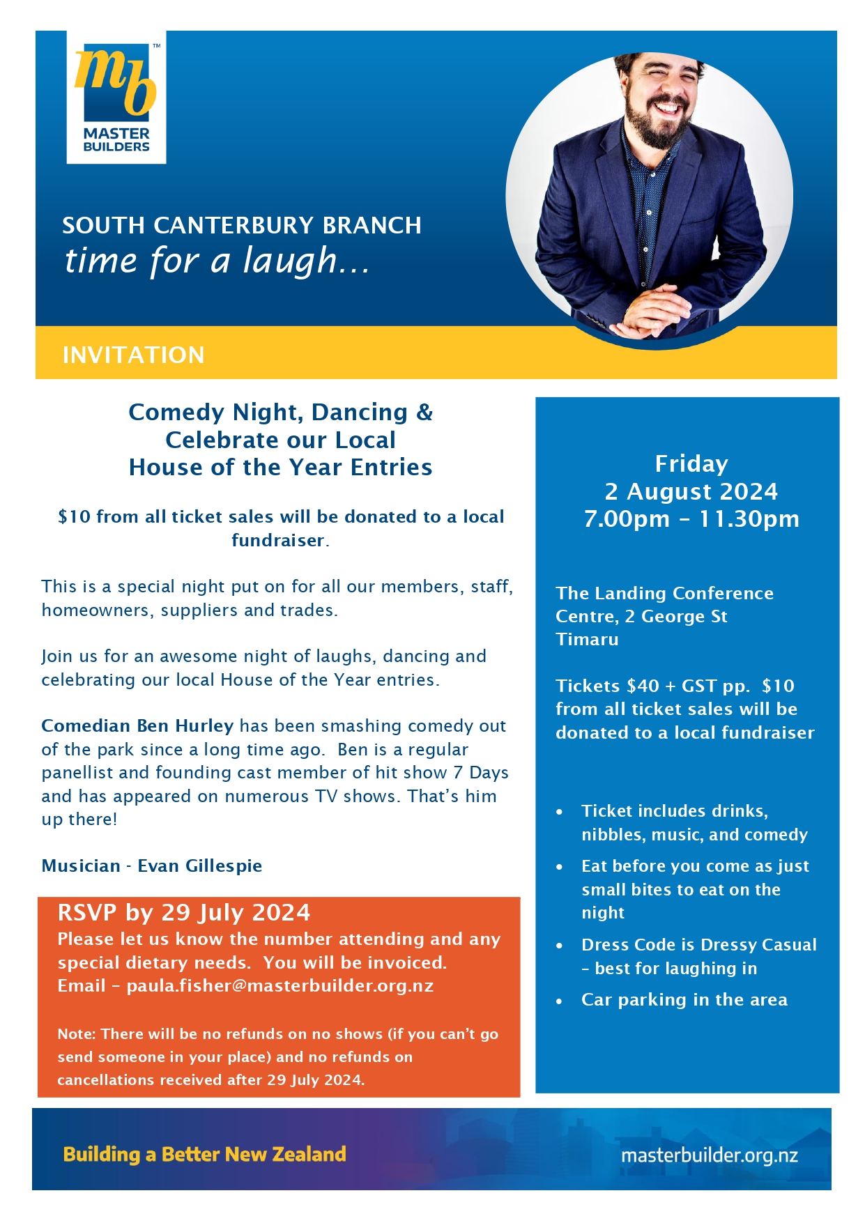 Display event - South Canterbury RMB: Comedy Night